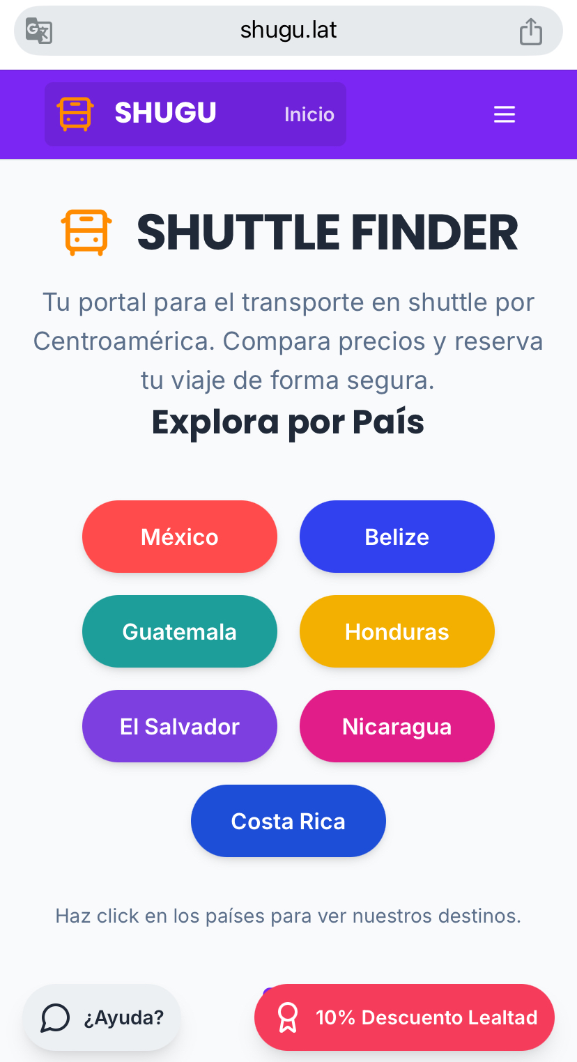 Shugu – Shuttle Finder para Centroamérica